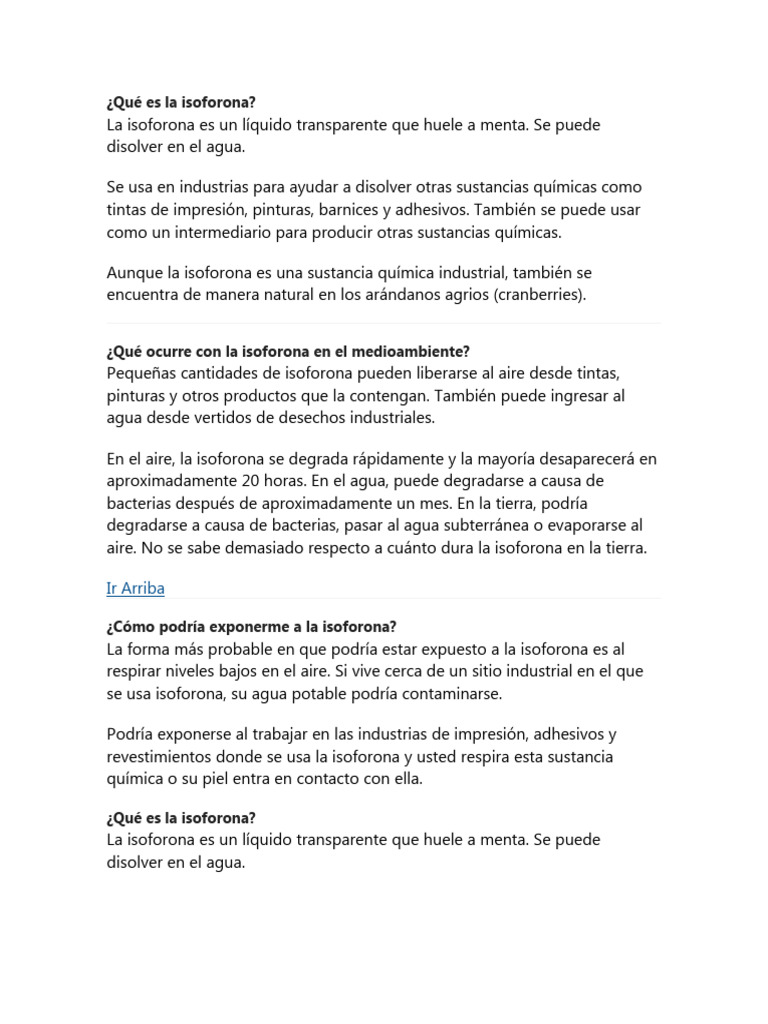 Isoforona: Usos y Efectos en Salud | PDF | Agua | Atmósfera de tierra