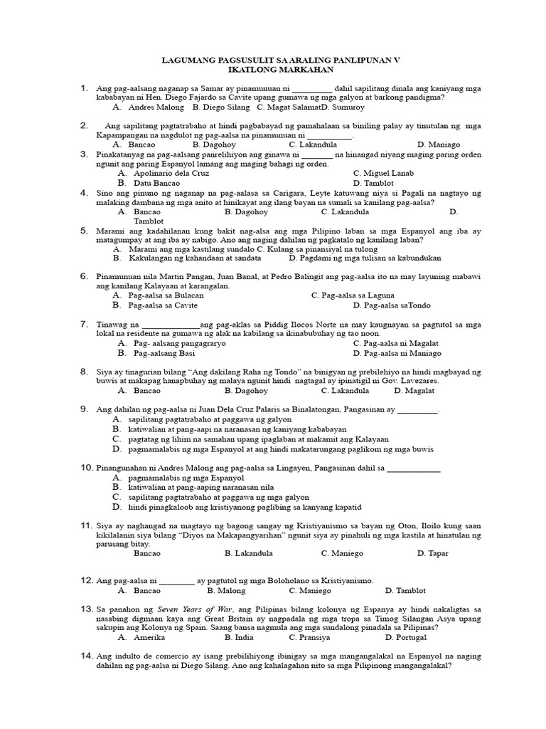 Ap 5summative Q3 3 | PDF