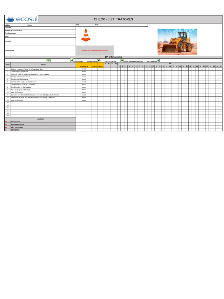 Checklist Tratores | PDF