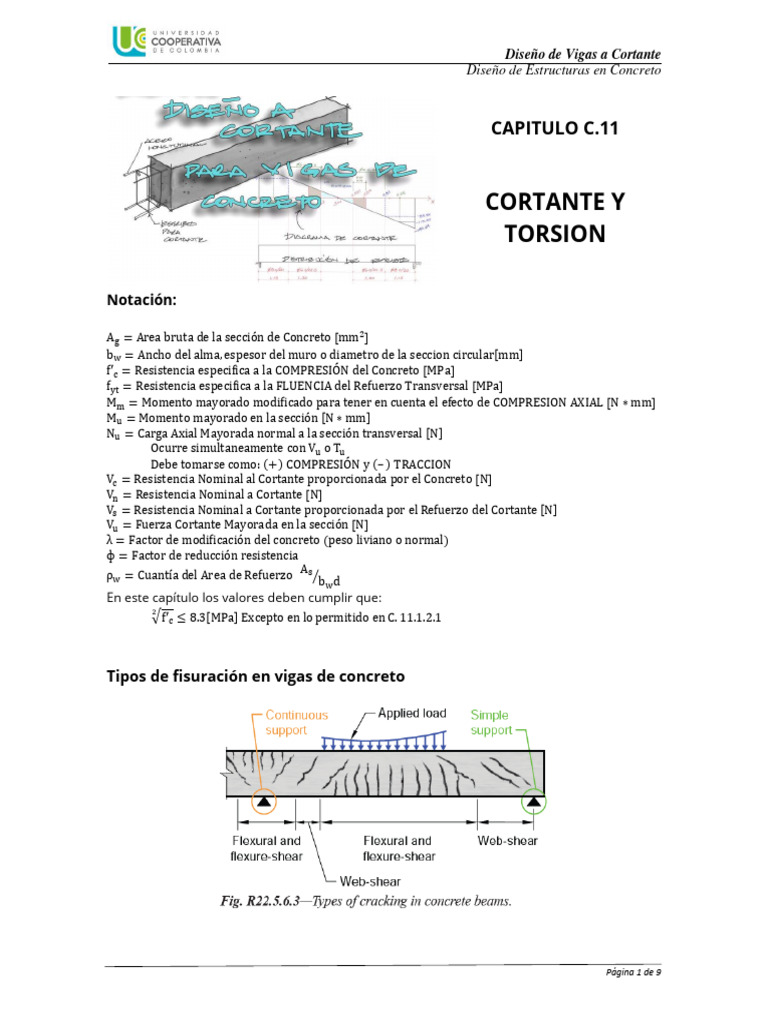 Cortante NSR-10 Capitulo C.11 | PDF | Viga (Estructura) | Hormigón