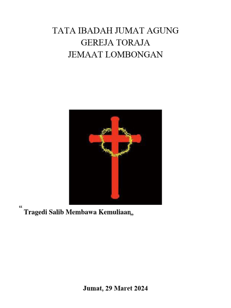 Tata Ibadah Jumat Agung 29 Mar 24 | PDF