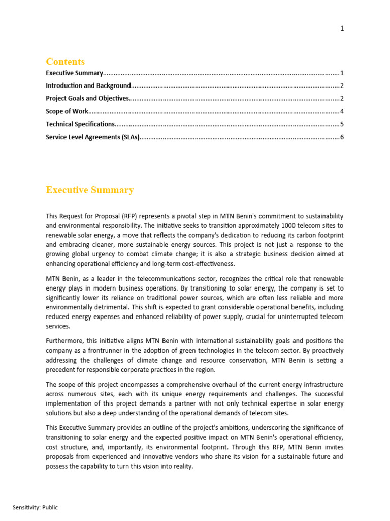 RFP Document Solar Energy Solutions v3 | PDF | Service Level Agreement ...