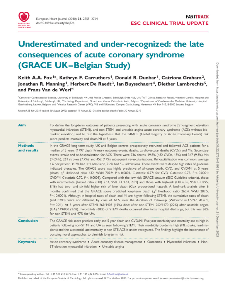 Underestimated and Under-Recognized The Late Consequences of Acute ...