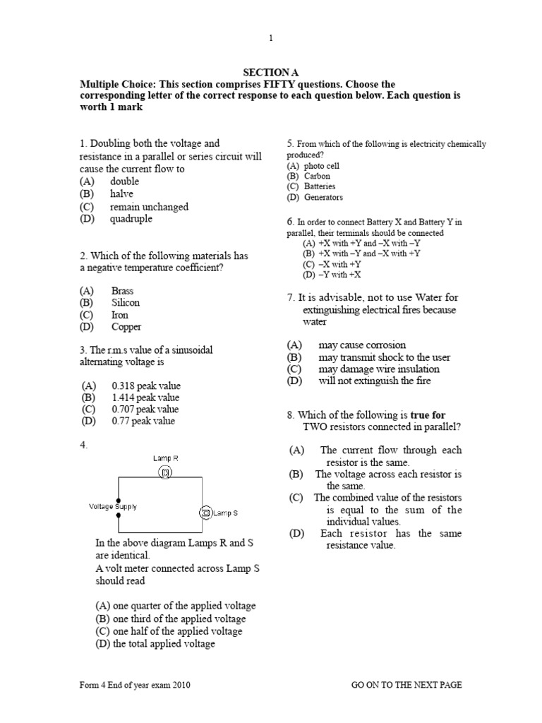 Csec Electrical and Electronic Technolohy PDF Free | PDF | Electrical ...