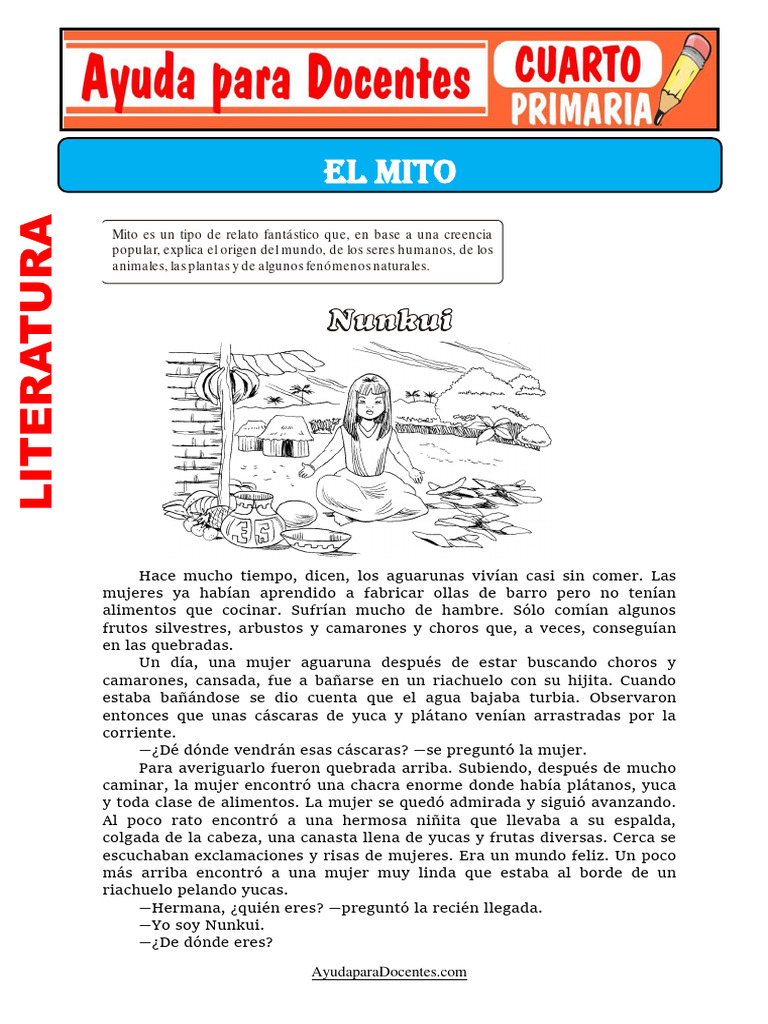 El Mito para Cuarto de Primaria 1 | PDF