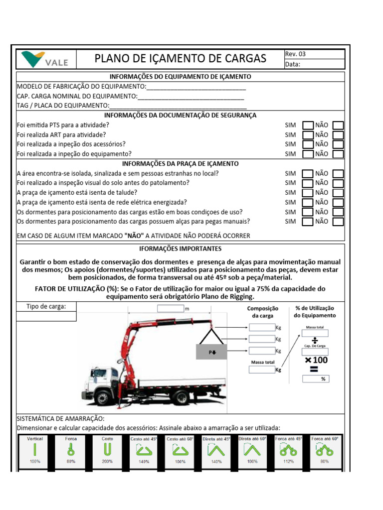 Modelo de Plano de Içamento - S11D | PDF