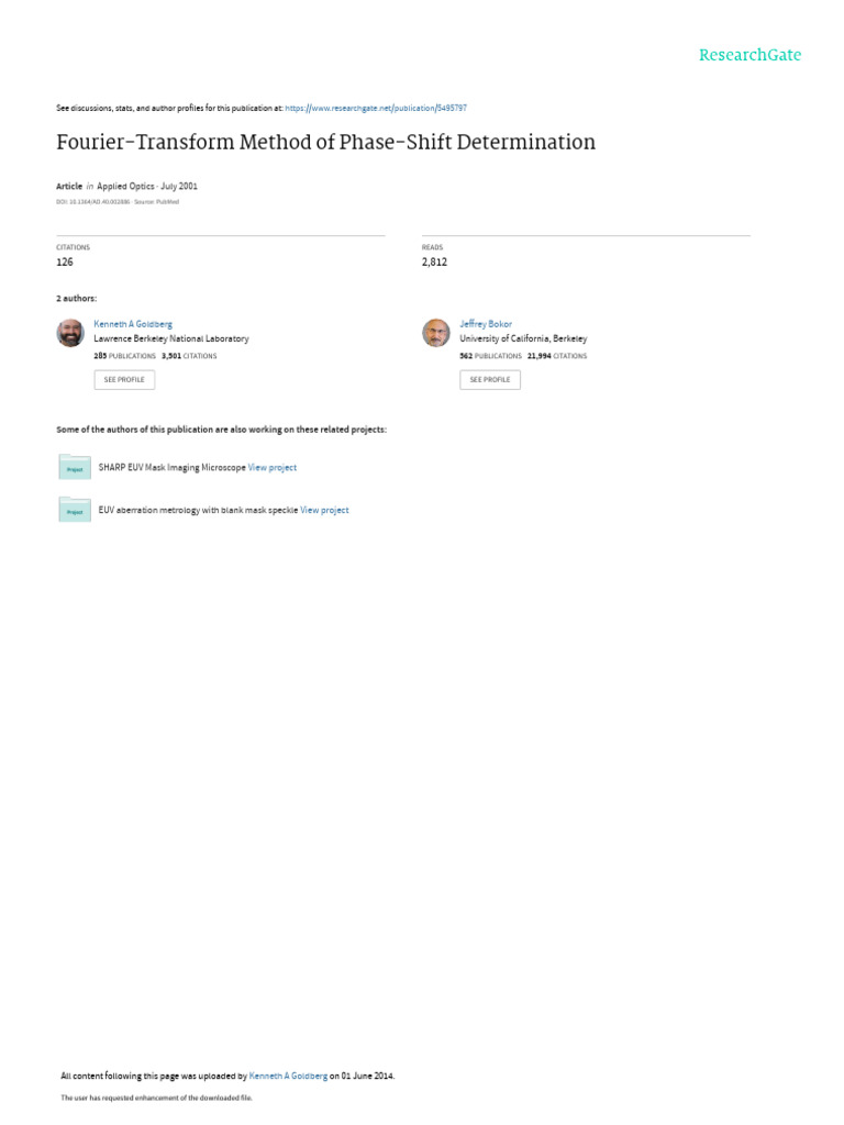 Phase Shift Pdf Fourier Transform Interferometry