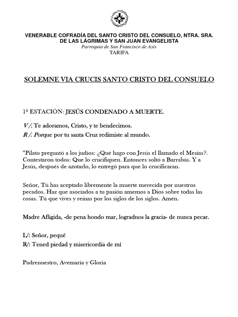 Estaciones Via Crucis Consuelo | PDF | Cristo (título) | orador del Señor