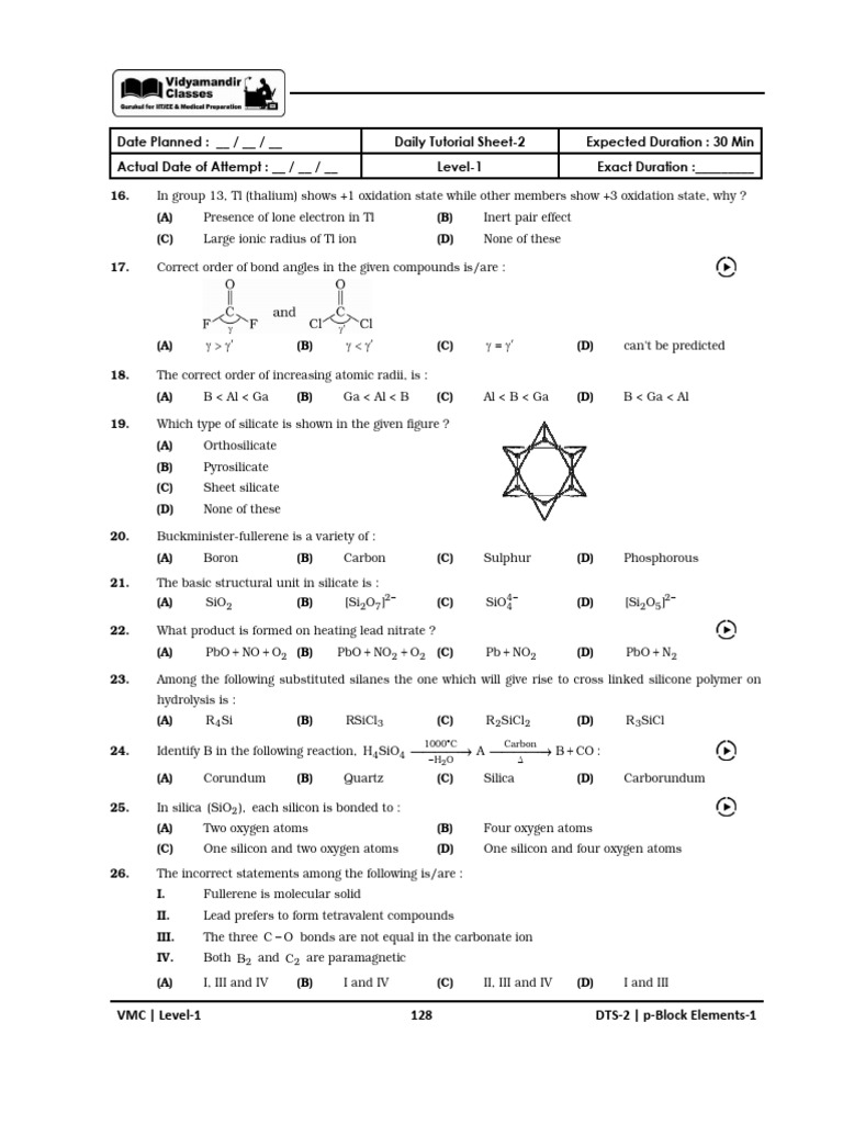 P-Block DTS-2 | PDF | Atomic | Physical Chemistry