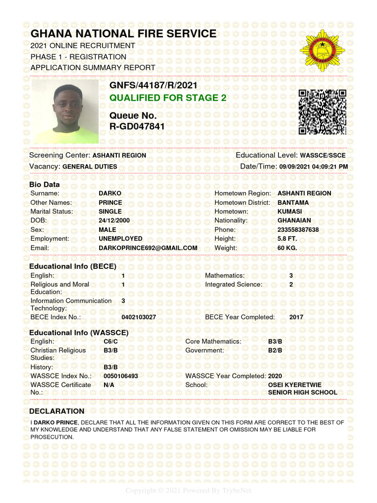 Ghana National Fire Service: GNFS/44187/R/2021 | PDF