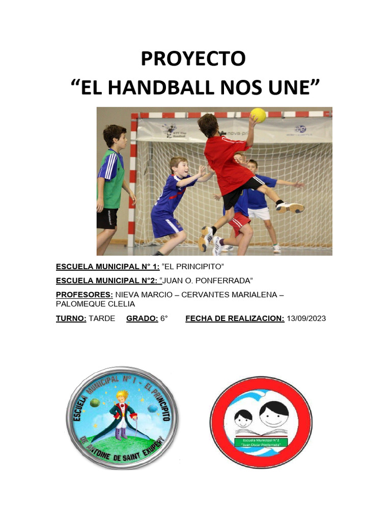 Handball: Unión y Amistad Escolar | PDF | Deportes