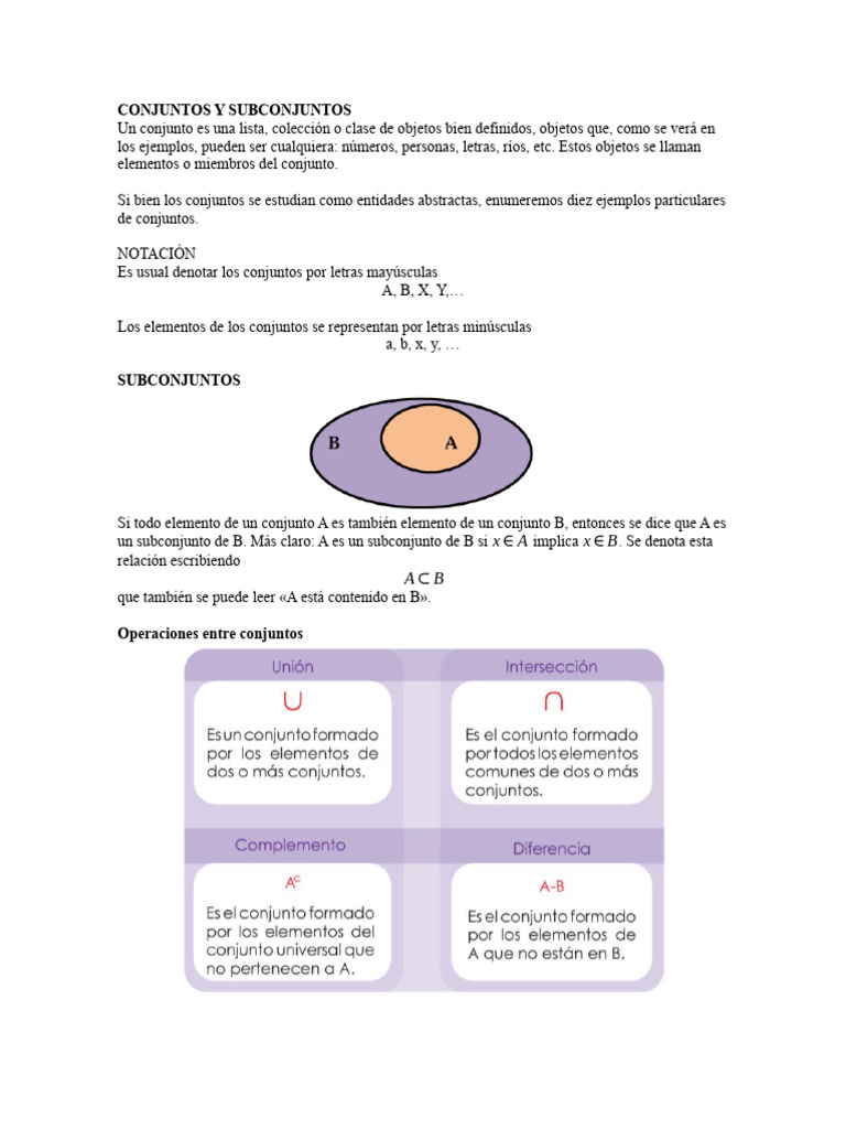 Conjuntos y Subconjuntos | PDF | Entero | Conjunto (Matemáticas)