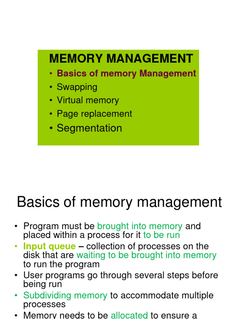 Memory Managment | Download Free PDF | Process (Computing) | Computer Data Storage