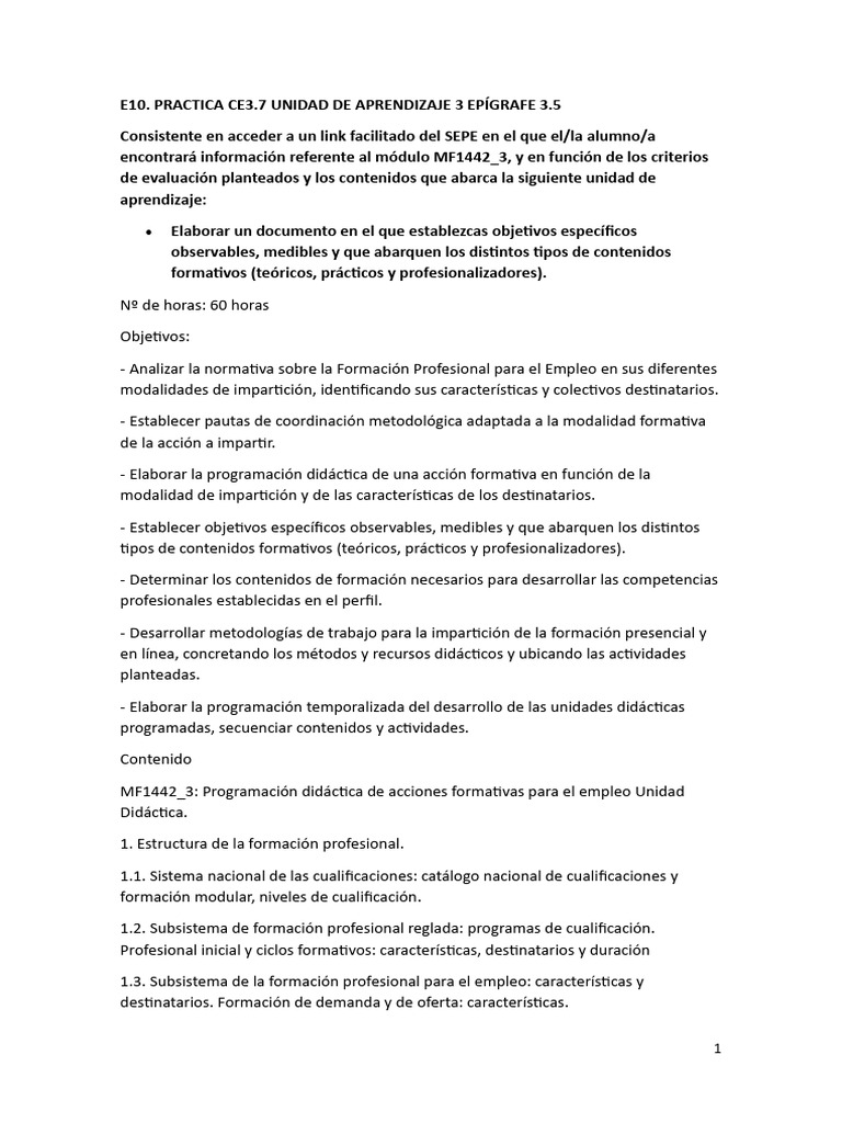 e10. Practica Ce3.7 Unidad de Aprendizaje 3 Epígrafe 3.5 | PDF | Aprendizaje | Evaluación