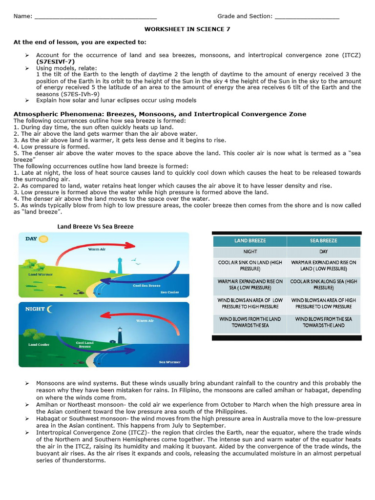 Science Q4 Worksheet Week3 | PDF | Winter | Earth