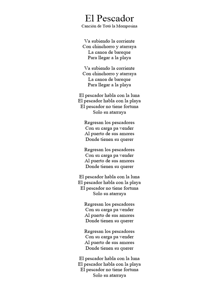 Cancion El Pescador | PDF