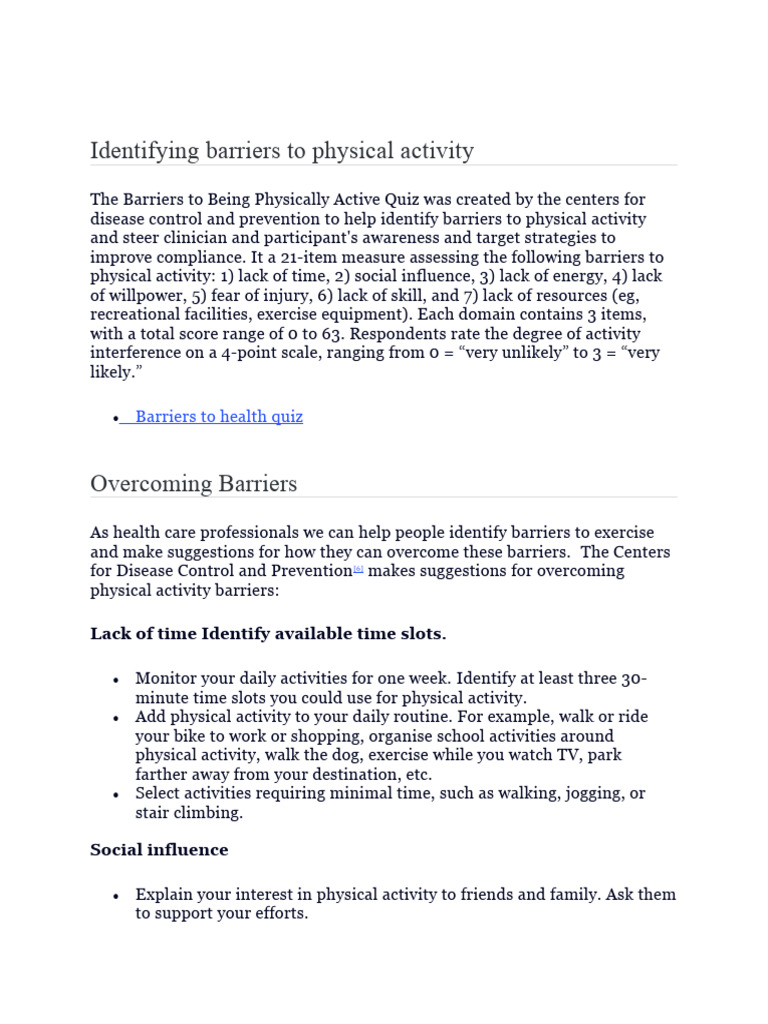 Barriers | PDF | Preventive Healthcare | Ymca