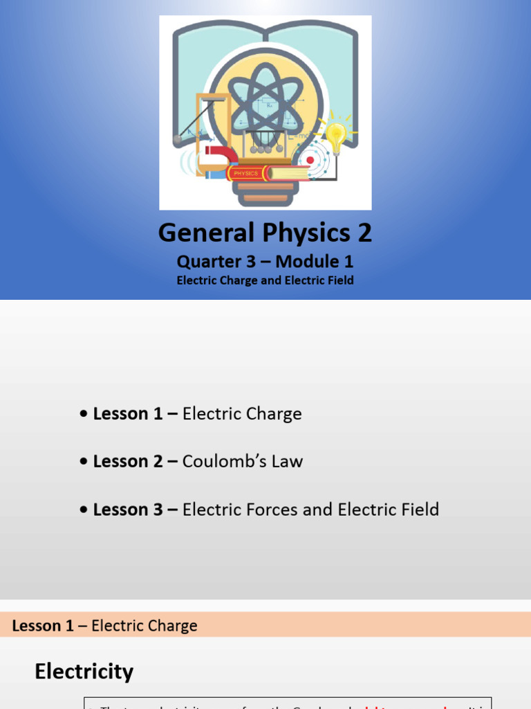 General Physics - Module 1 - Lesson 1-2 | PDF | Electric Charge ...