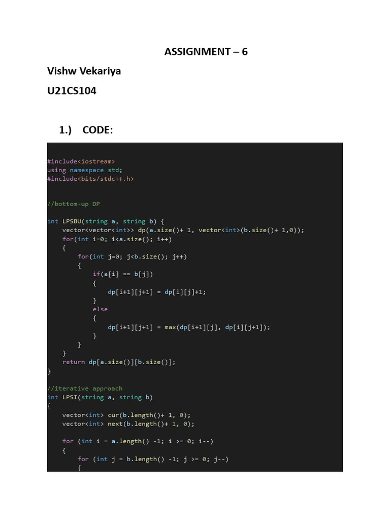 Assignment - 6 Daa | PDF | Computer Programming | Software Engineering