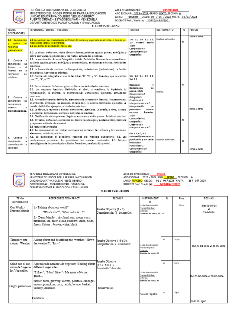 6to Grado Iii Lapso | PDF | Triángulo