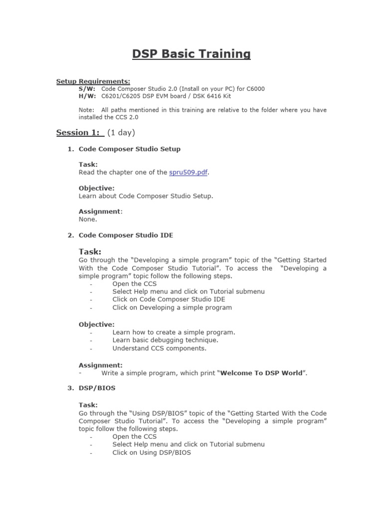 DSP Basic Training | PDF