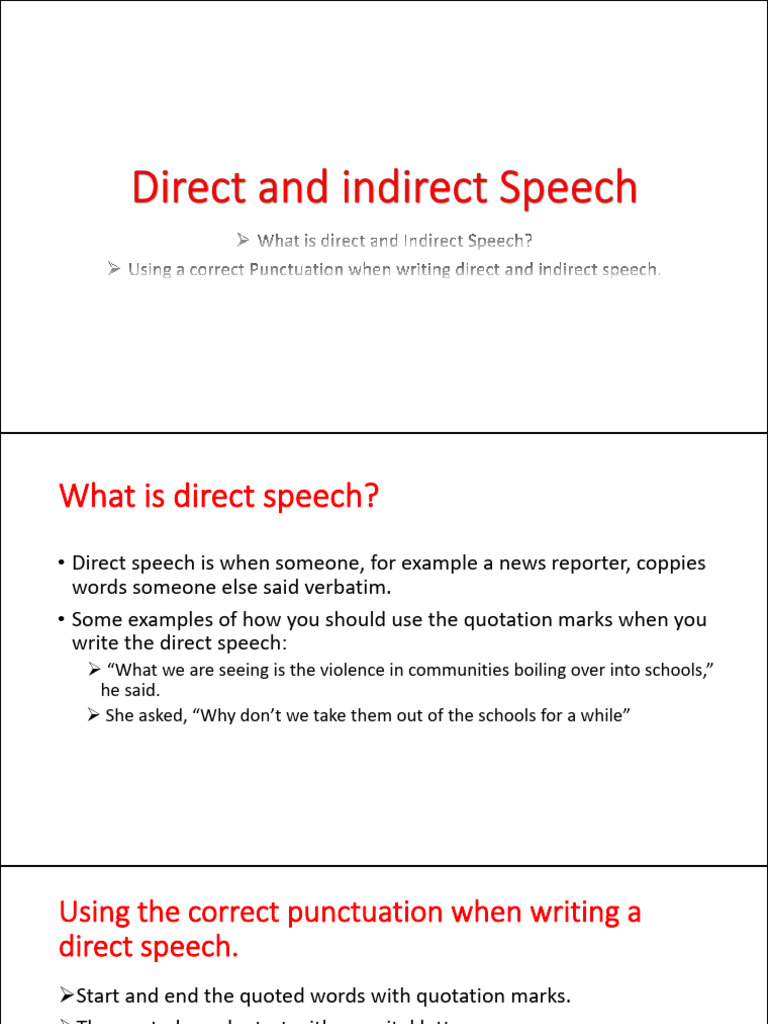 Direct and Indirect Speech Rules Chart | PDF