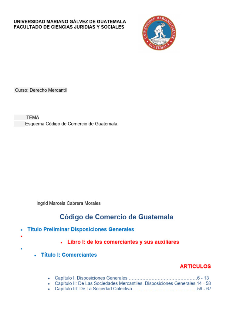 Esquema del Código de Comercio 2023 | PDF | Sociedad de responsabilidad ...