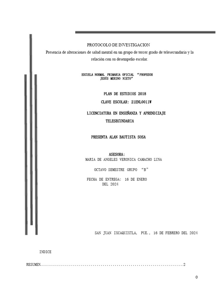 Protocolo 2 | Descargar gratis PDF | Salud mental | Trastorno mental