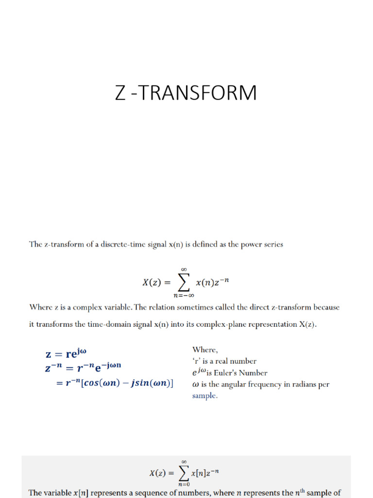 Z - Transform | PDF