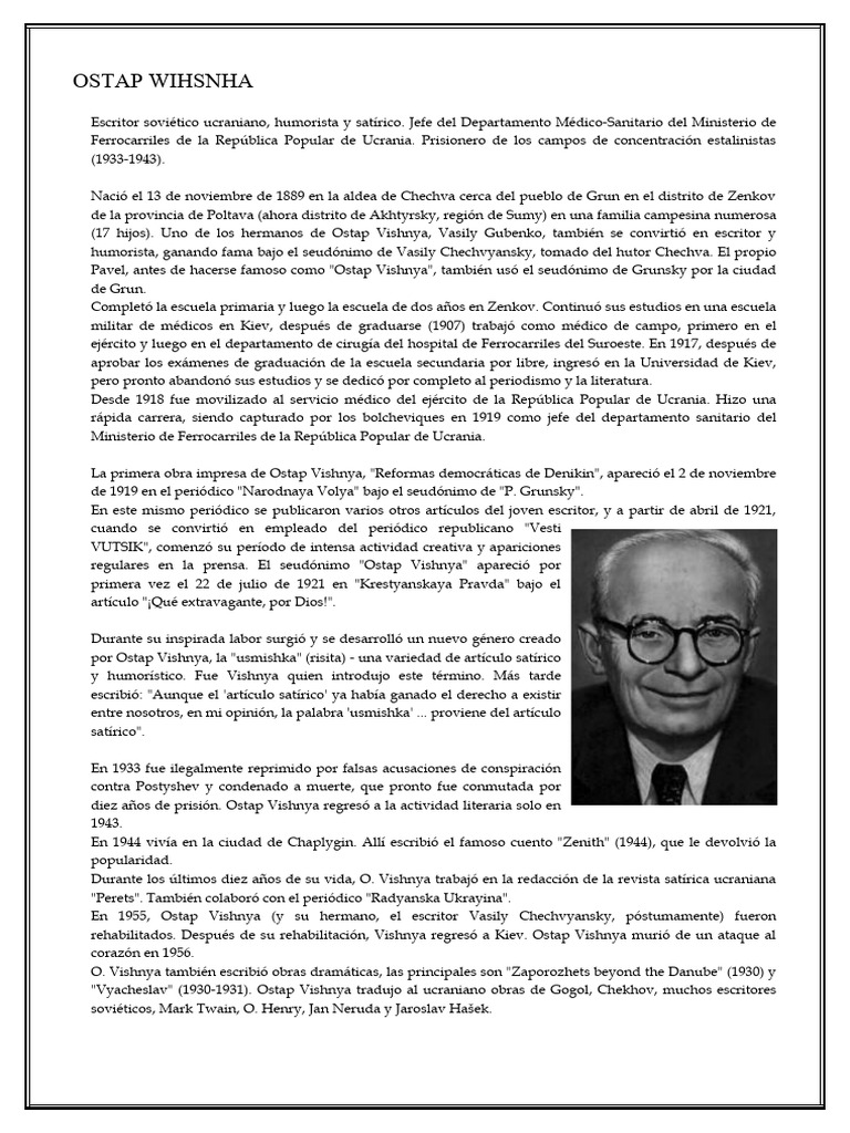 Ostap Wihsnha | PDF