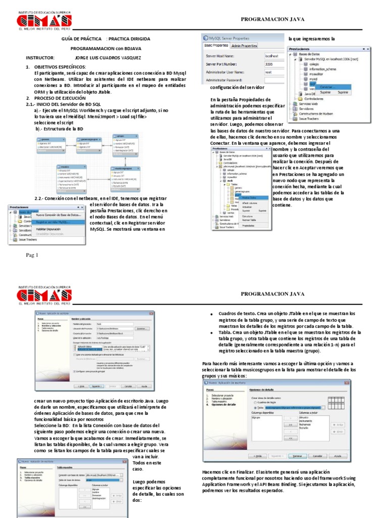 Guía de Programación Java con BD | PDF | Tabla (base de datos) | Mapeo Relacional de Objetos