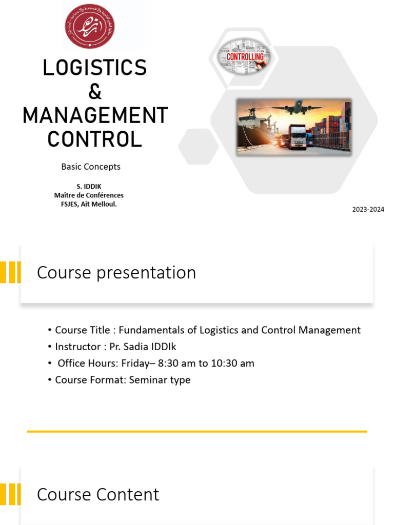 Fundamentals of Logistics - InTRO To LOG and SCM Week 1 | PDF | Supply ...