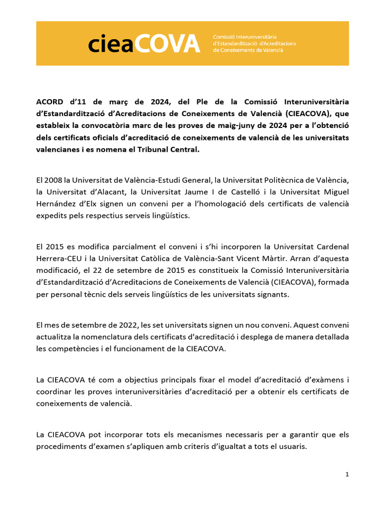 Convocatòria Marc Maig Juny 2024 | PDF