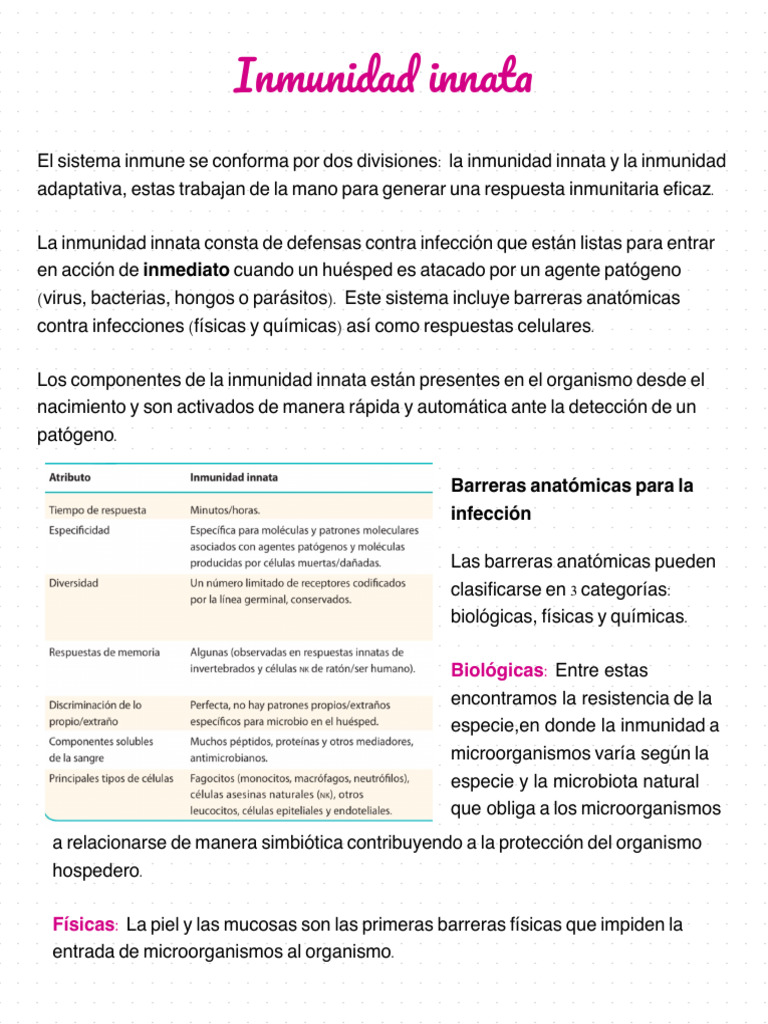 Inmunidad innata | PDF | Sistema inmune | Sistema inmune innato