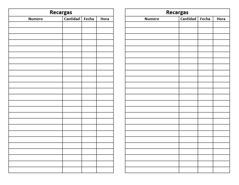 Formato de Recargas 19 Feb 2023 | PDF