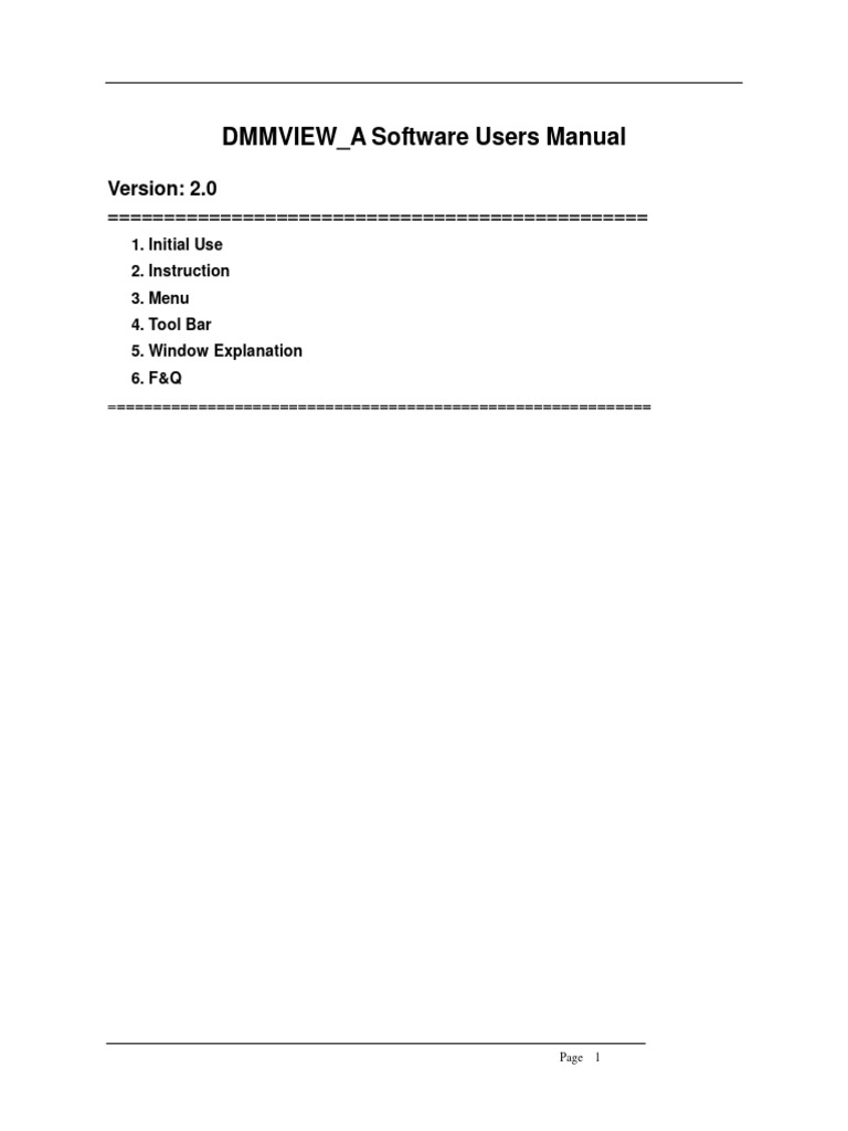 DMMVIEW A Software Users Manual 2 0 | PDF | Text File | Personal Computers
