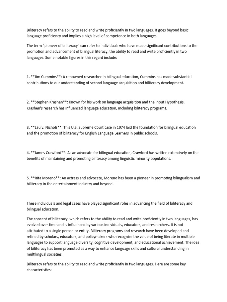 Understanding Biliteracy and Bilingualism | PDF | Multilingualism ...