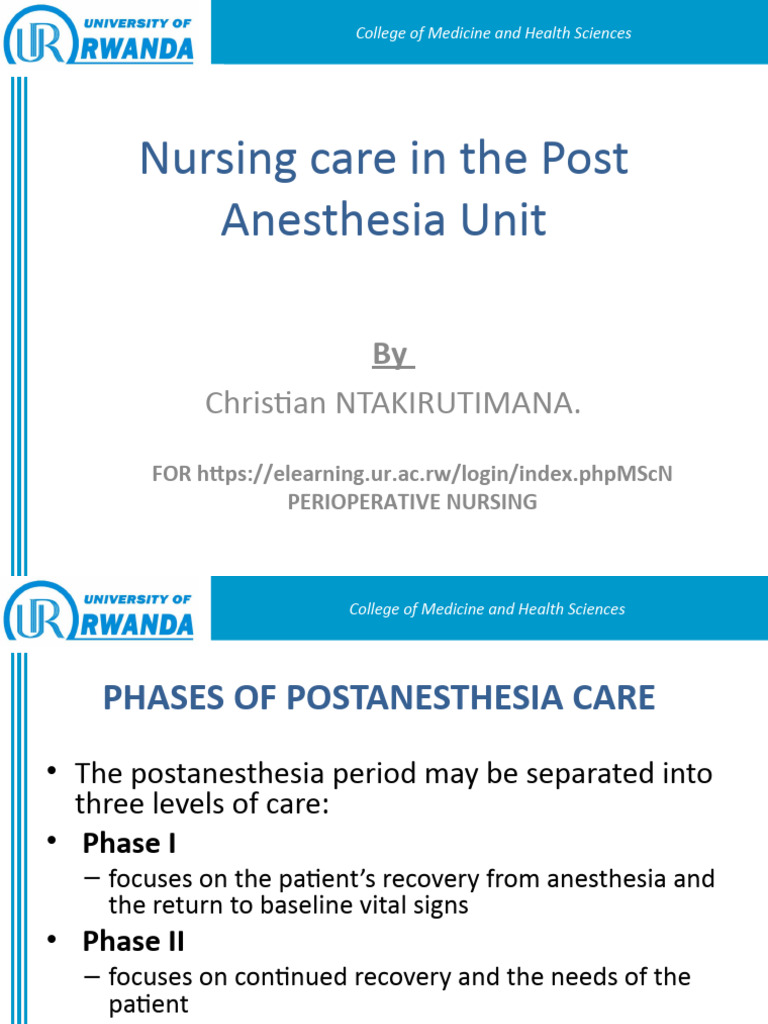 Post-Anesthesia Care Nursing Guide | PDF | Intravenous Therapy | Breathing