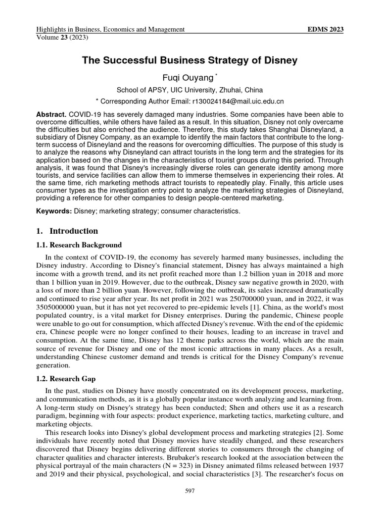 The Successful Business Strategy of Disney | PDF | Marketing | The Walt ...