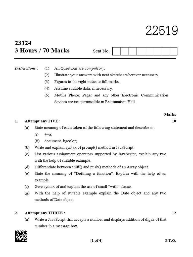 2023 Winter Question Paper (Msbte Study Resources) | PDF | Java Script | Http Cookie