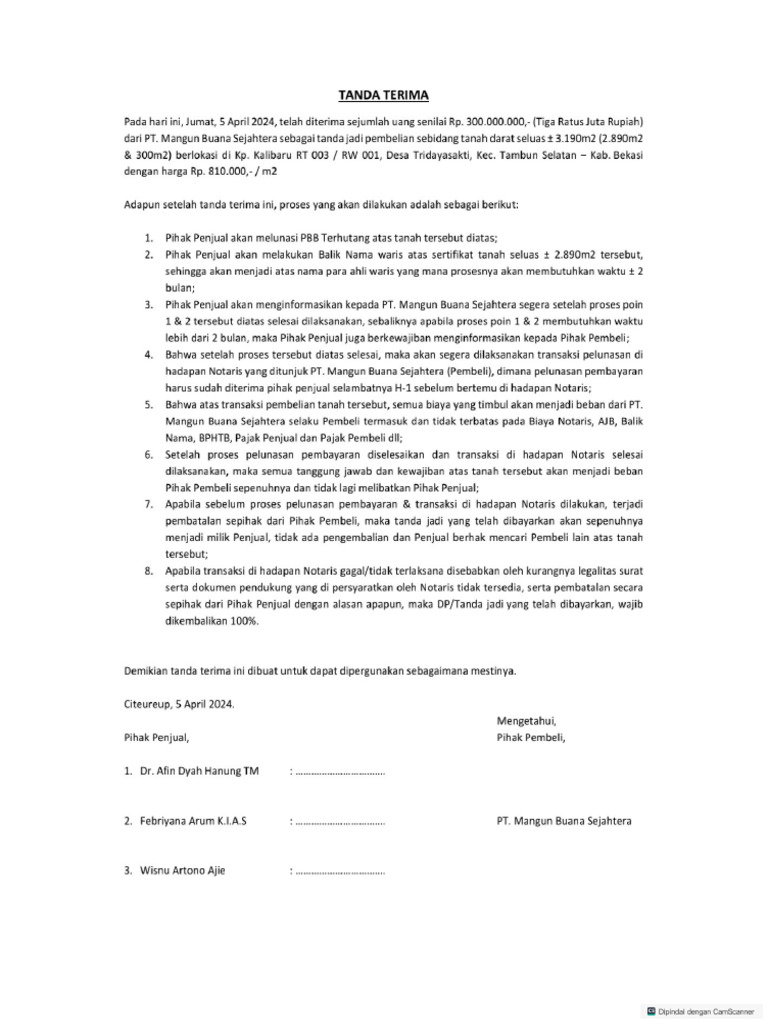 Draft Tanda Terima 5 | PDF