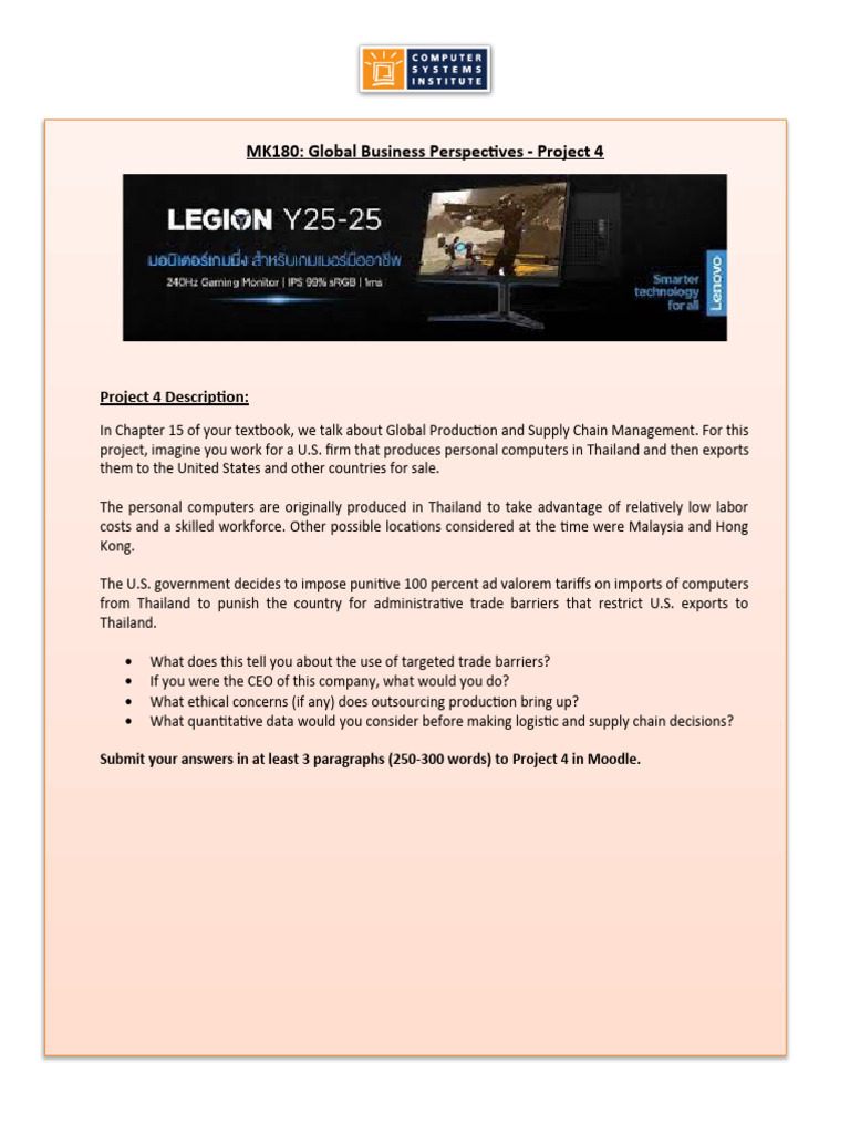 MK180 Project 4.docx Done by Belll | PDF | Trade | Exports