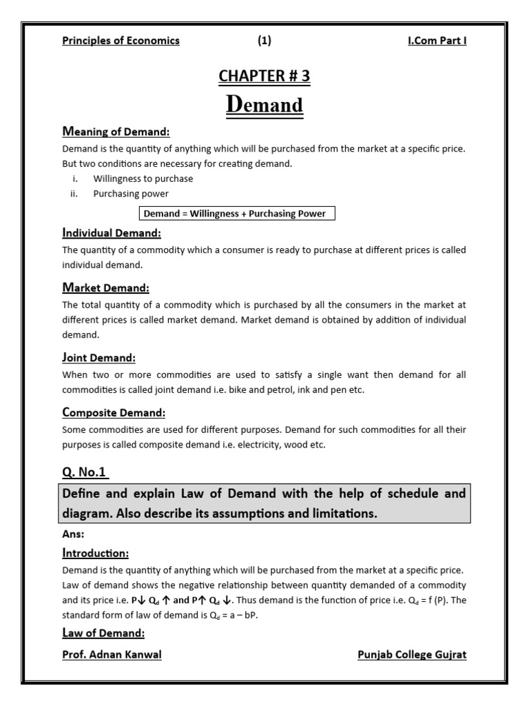 Chapter 3 Demand | PDF | Demand | Demand Curve