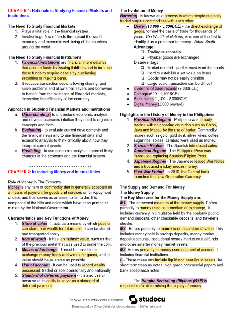 Reviewer in Financial Market | PDF | Financial Markets | Money Reviewer in Financial Market | PDF | Financial Markets | Money