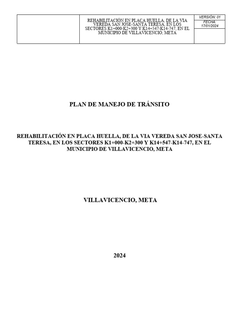 Plan de Manejo de Tránsito | PDF | Peatonal | Tráfico