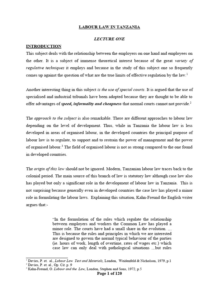 Full-Labour Law Notes | Download Free PDF | Employment | Labour Law