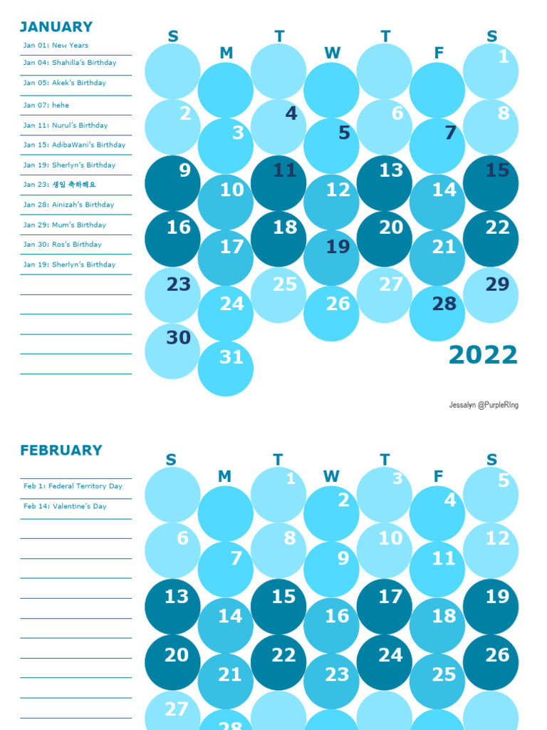 2022 Monthly Birthday and Holiday Calendar | PDF | Observances | Holidays