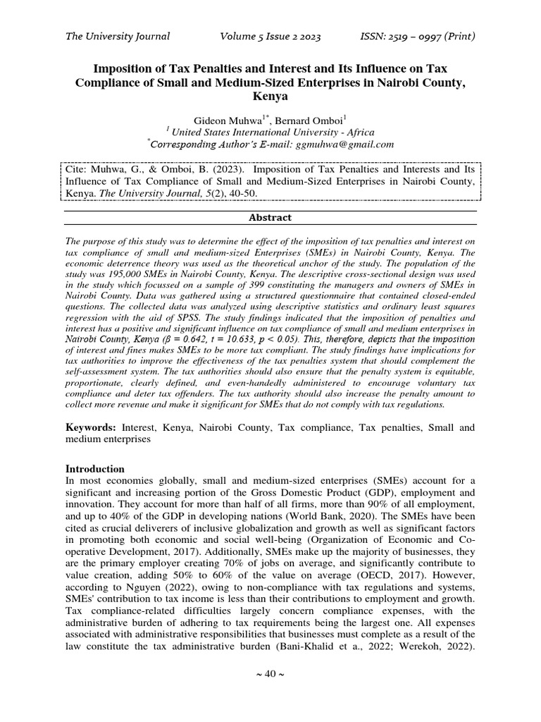 Imposition of Tax Penalties and Interest and Its I | PDF | Small And Medium Sized Enterprises ...