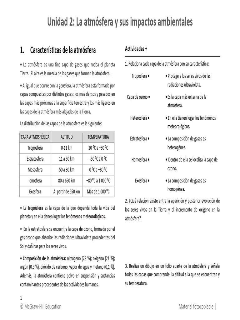 Ud2-La Atmosfera | PDF | Atmósfera | Atmósfera de tierra