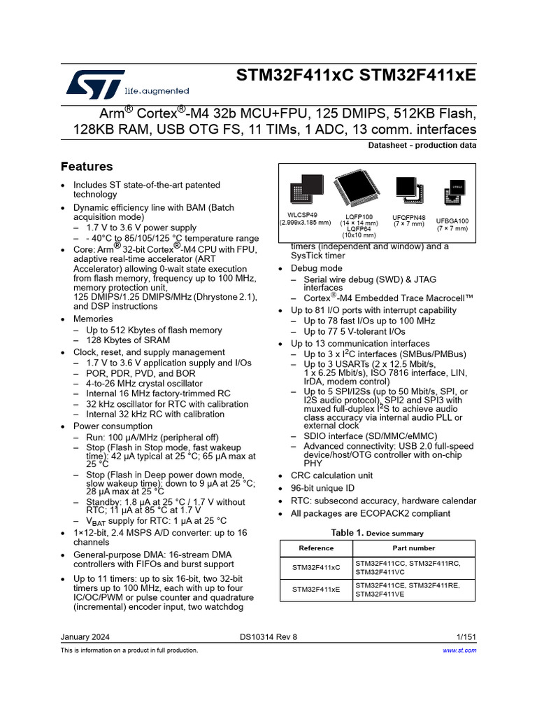 STM 32 F 411 Re | PDF | Electrical Engineering | Electronics